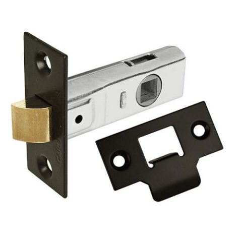 Tubular Mortice Latch Matt Black 75mm - Finewood Doors